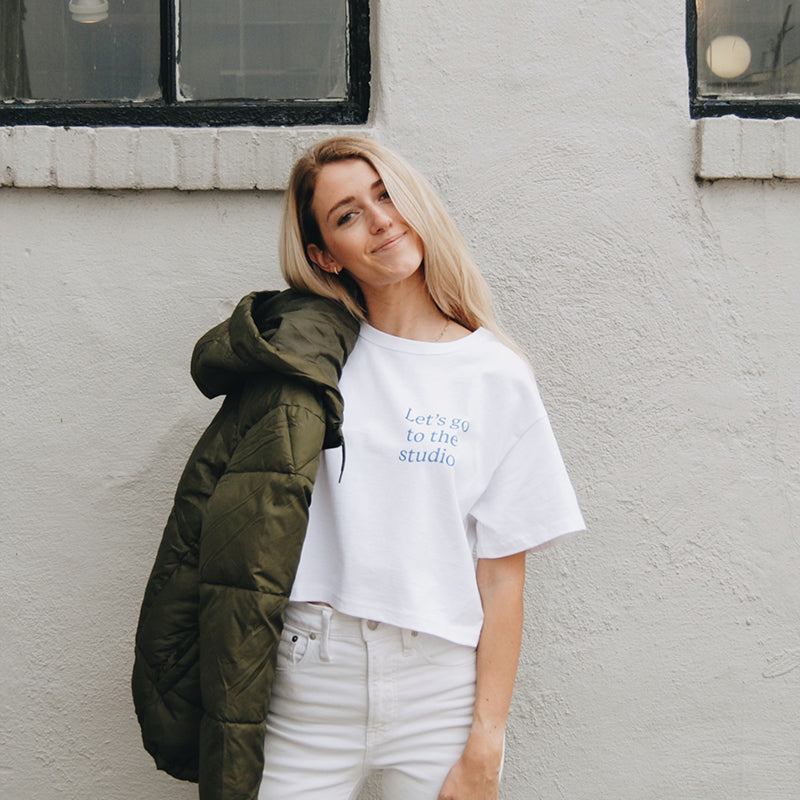 Let's Go to the Studio Cropped Tee – Lauren Fuhr Design Co.